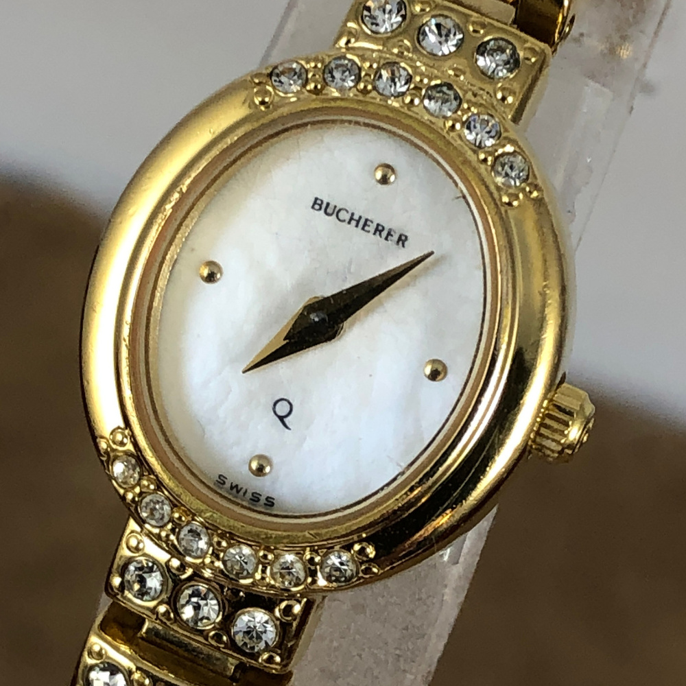 Elegant Vintage Bucherer Swiss Watch With Crystals - Gem